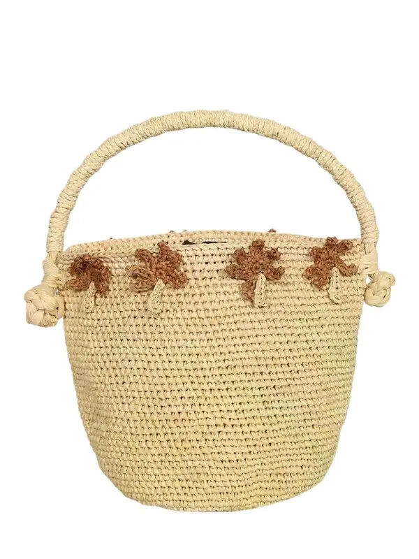 Alanui Crochet-knit Palm-tree Bucket Bag - Neutrals