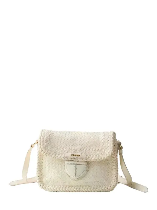 Prada Woven Leather Mini Bag - Neutrals