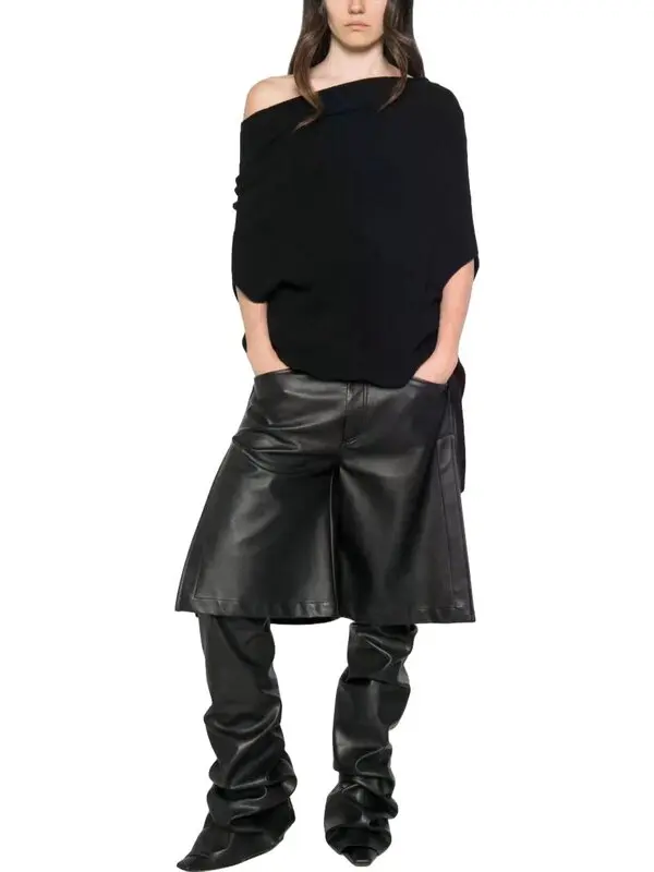 Rick Owens Off-shoulder Asymmetric-hem Sweater - Black