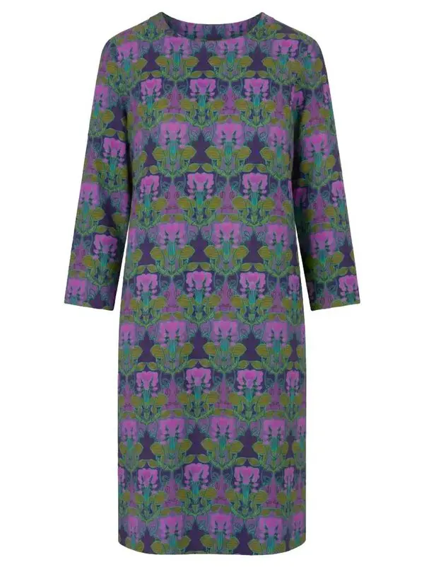 LAURA URBINATI Floral-print Shift Mini Dress - Purple