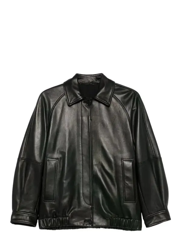 SALVATORE SANTORO Button-up Leather Jacket - Black