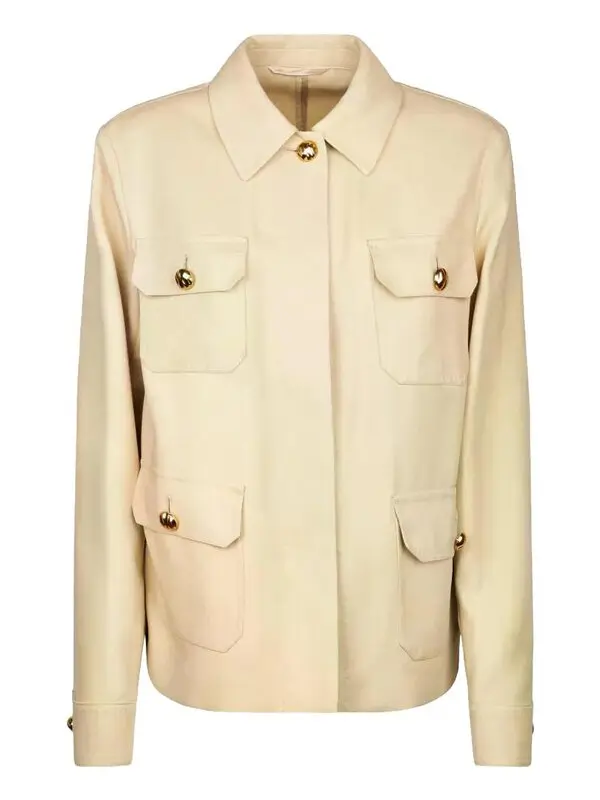 Max Mara Button-up Cotton Shirt Jacket - Neutrals