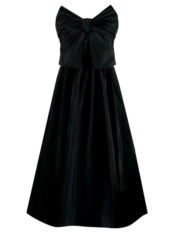 Red Valentino Bow Appliqué Strapless Mididress - Black