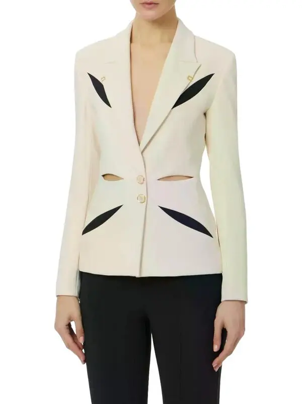 Elisabetta Franchi Cut-out Single.breasted Blazer - Neutrals