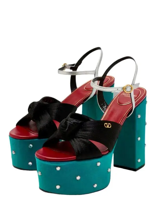 Valentino Garavani Vlogo Signature Crystal-embellished Sandals - Black
