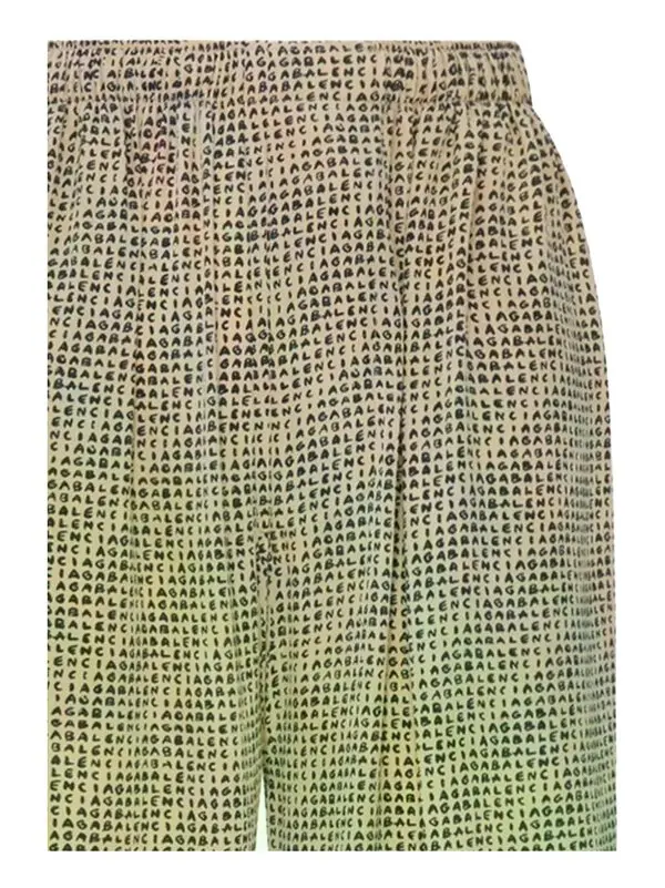 Balenciaga All-over Logo-print Silk Trousers - Neutrals