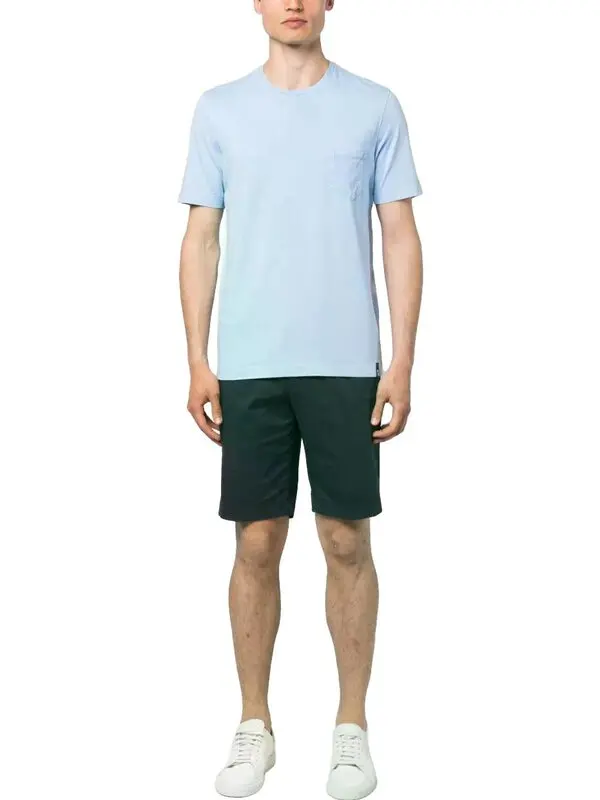 PT TORINO Above-knee Cotton Chino Shorts - Blue