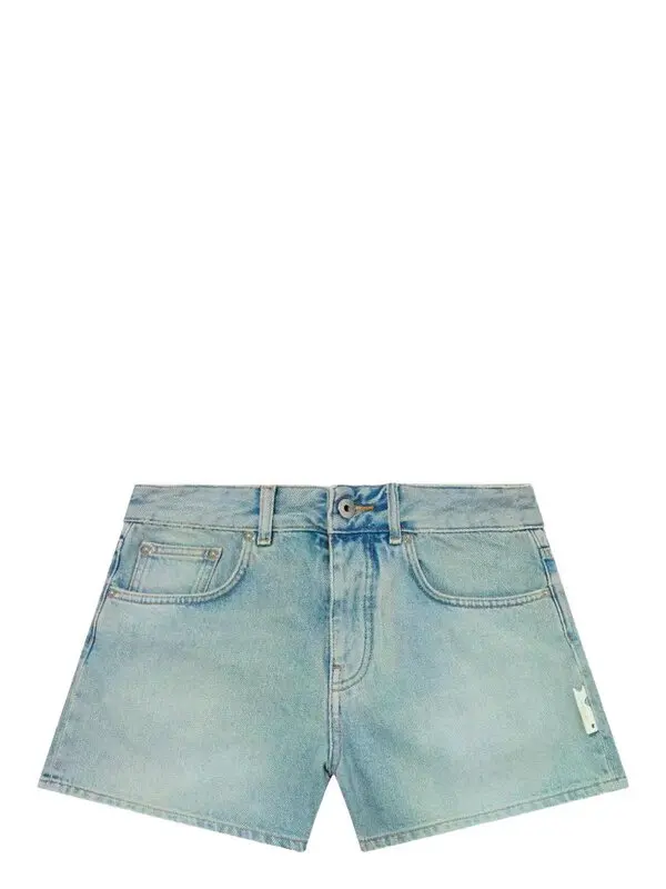 Off-White College Patch Denim Shorts - Blue