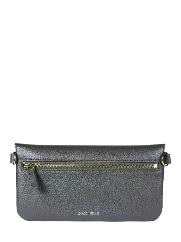 COCCINELLE C-me Lock Grained Leather Shoulder Bag - Grey