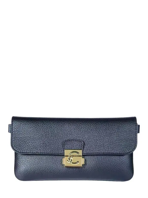 COCCINELLE C-me Lock Grained Leather Shoulder Bag - Black
