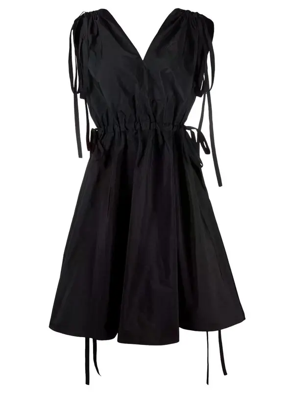Red Valentino Side-tie Sleeveless Flared Dress - Black