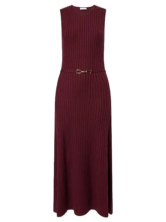 Gabriela Hearst Meier Belted Wool And Cashmere Blend Maxi Dress - Bordeaux