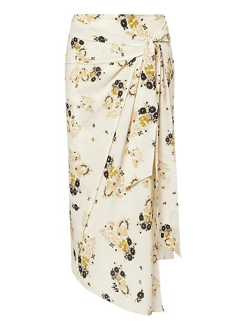 Isabel Marant Étoile Faniry Floral-print Silk-blend Midi Skirt - Ecru