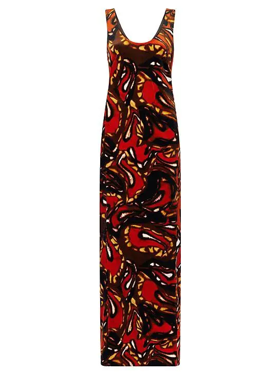 Dries Van Noten Debant Sleeveless Cotton-blend Maxi Dress - Rust