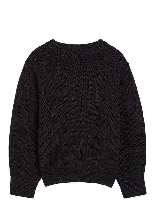 TOTEME Knitted Cotton-blend Jumper - Black