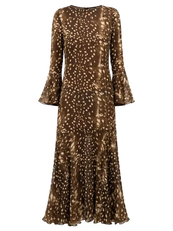 Carmen Says Bambi Noir Jester Animal Print Dress - Black