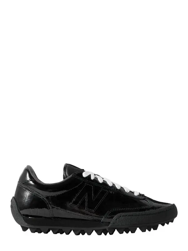 NEW BALANCE Gator Run Croc-effect Leather Sneakers - Black
