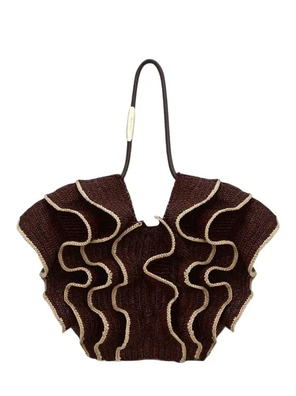 Zimmermann Goldentime Medium Rafia Tote - Brown