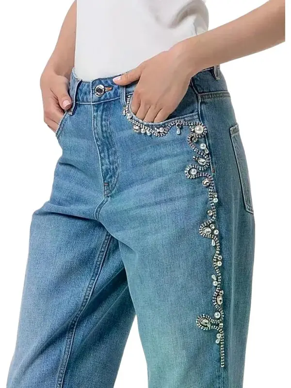FRACOMINA Embellished Mom-fit Jeans - Blue