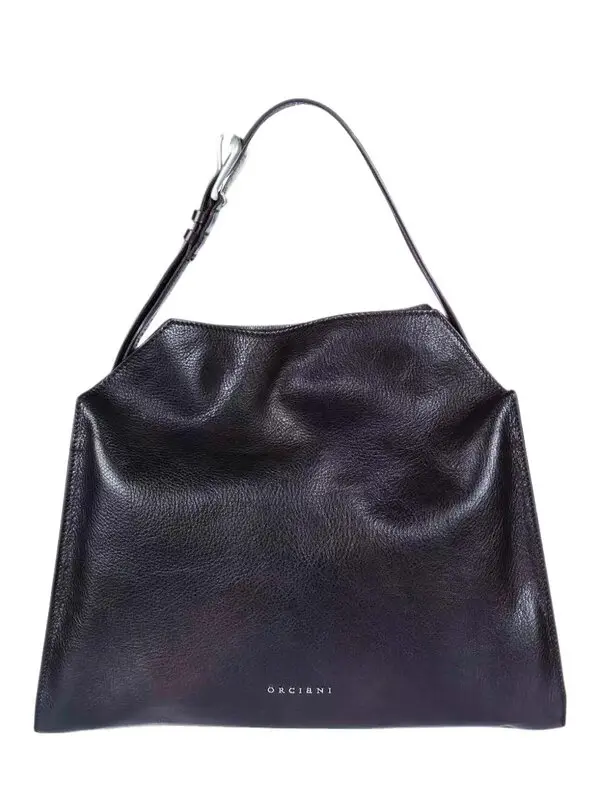 Orciani Trinity M Lagoon Grained Leather Shoulder Bag - Brown
