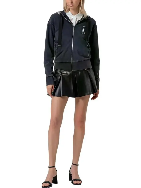 FRACOMINA Crystal-embellished Zip-up Hoodie - Black