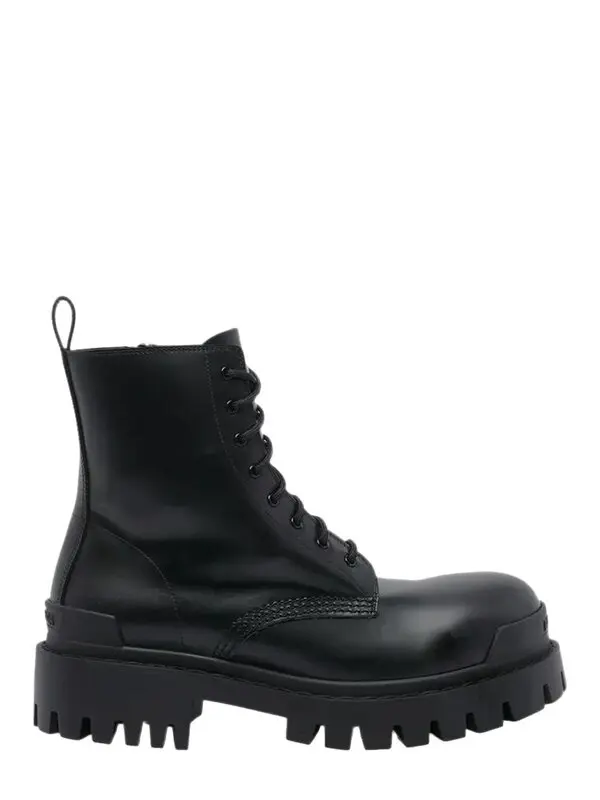 Balenciaga Strike Lace-up Ankle Boots - Black