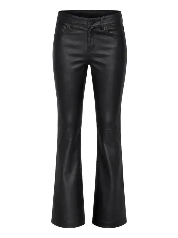Ag Sophie Leather Flared Trousers - Black