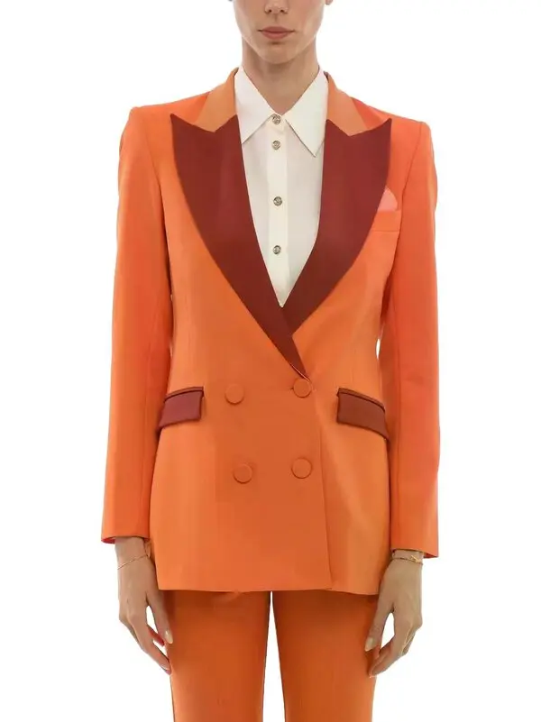 HEBE STUDIO Bianca Double-breasted Blazer - Orange