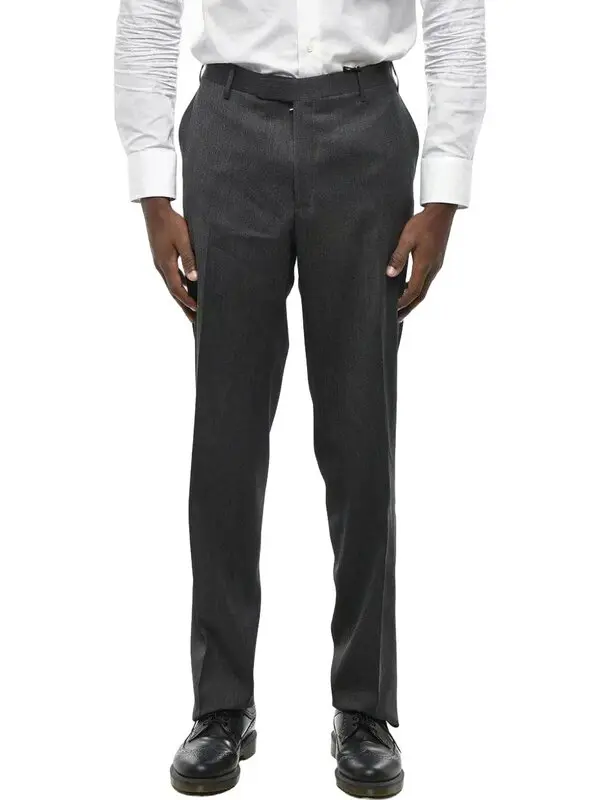 Corneliani Flat-front Wool Trousers - Grey
