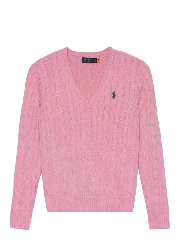 Polo Ralph Lauren Cable-knit V-neck Sweater - Pink