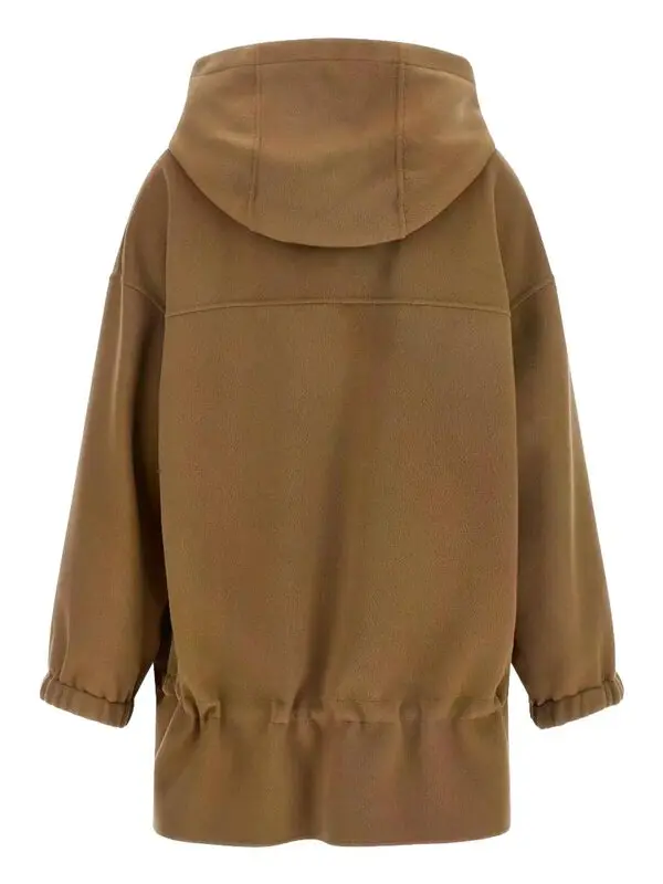 Max Mara Hooded Drawstring Coat - Brown