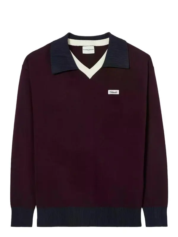 Claudie Pierlot Logo-patch V-neck Sweater - Red