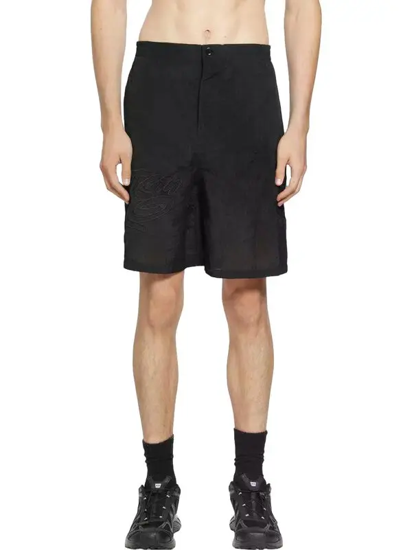 Off-White Handstyle Logo Organza Shorts - Black
