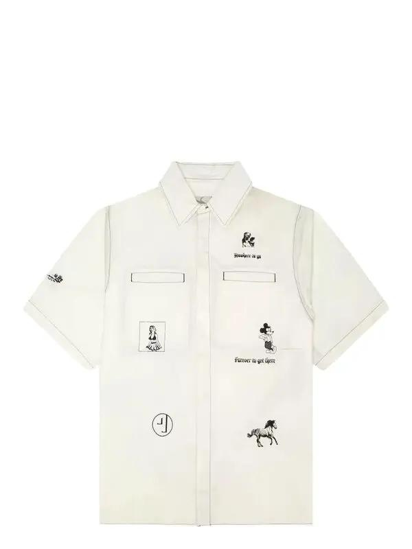 JUNGLES JUNGLES Graphic-print Short-sleeve Shirt - Neutrals