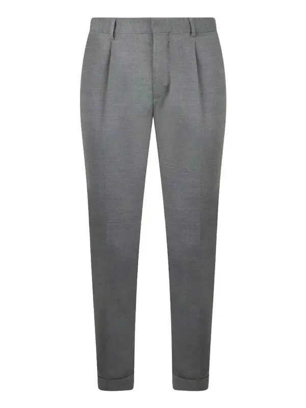 MOORER Slim-fit Pleated Trousers - Grey