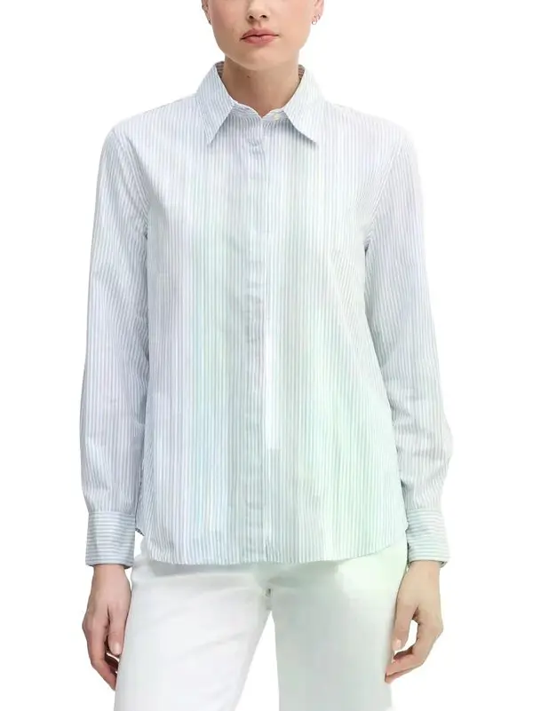 BENETTON Vertical-stripe Shirt - Blue