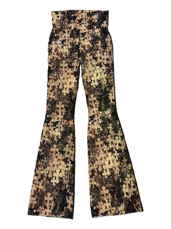 Chrome Hearts Cross-print Flared Trousers - Brown