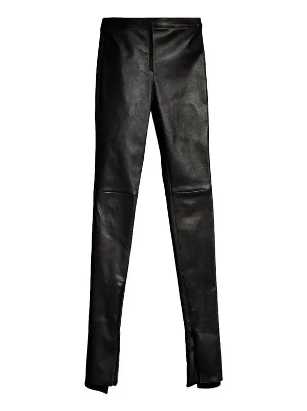 Gucci Zip-cuff Leather Skinny Trousers - Black