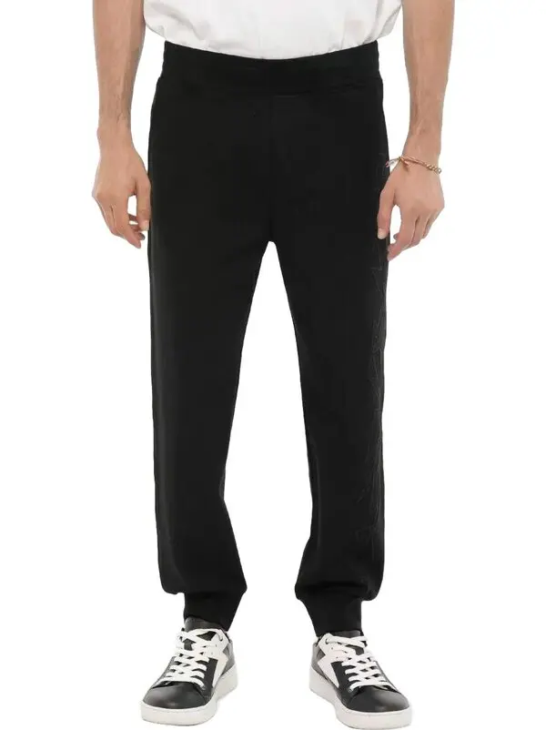 Neil Barrett Jumbled Bolts Embroidered Track Pants - Black