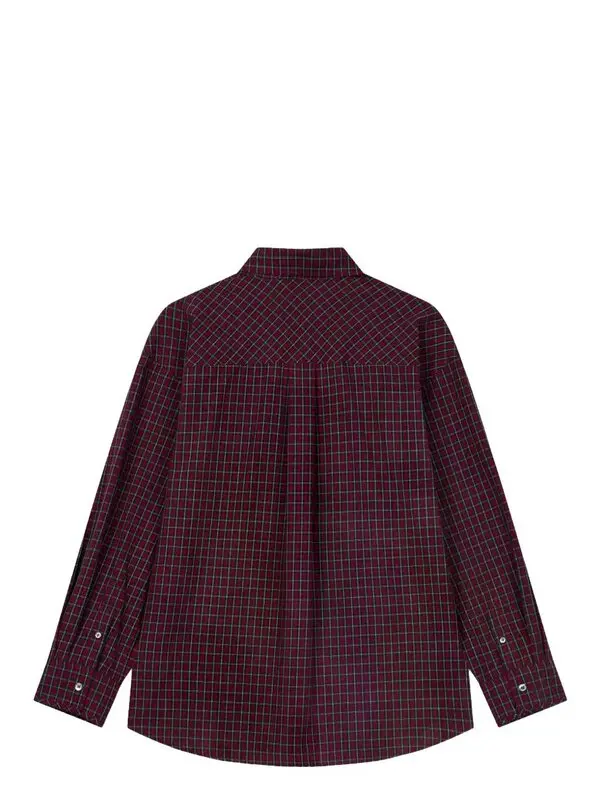 STUDIO TOMBOY Check-pattern Button-down Cotton Shirt - Red