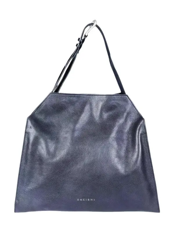 Orciani Trinity M Lagoon Leather Shoulder Bag - Black