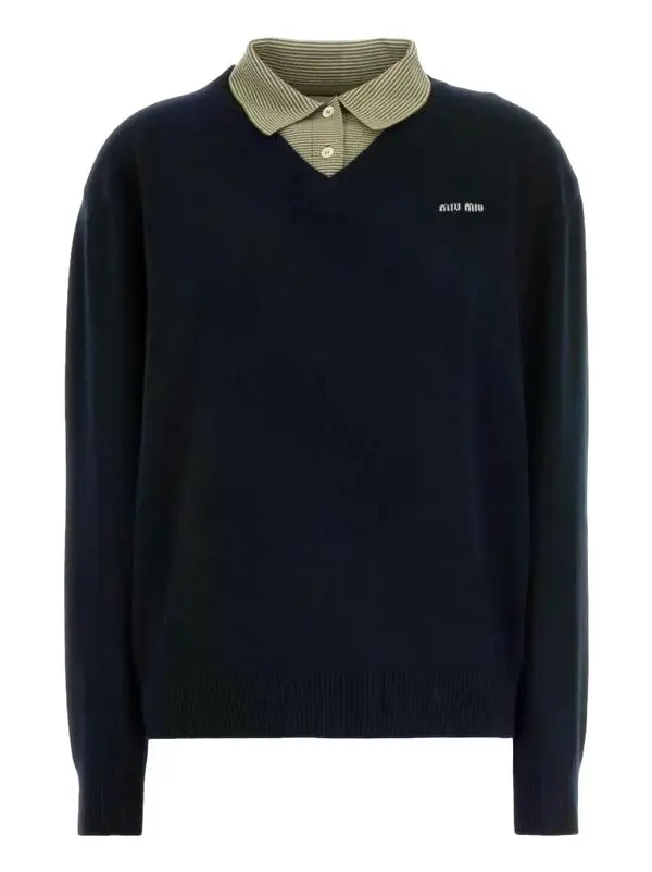 Miu Miu V-neck Sweater - Blue