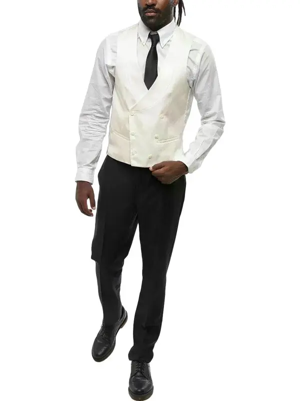 Corneliani Double-breasted Silk Waistcoat - Neutrals