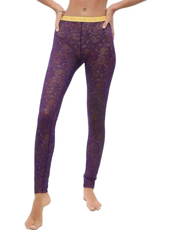 Dsquared2 Icon Lace Tights - Purple
