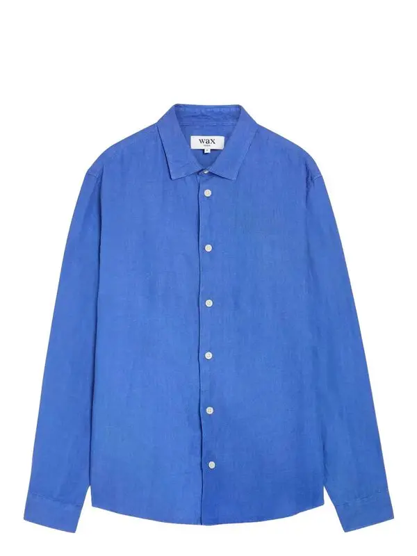 WAX LONDON Dartford Linen Shirt - Blue
