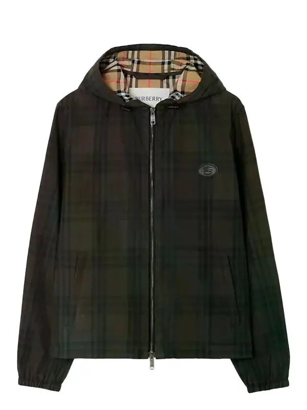 Burberry Check Hooded Jacket - Brown