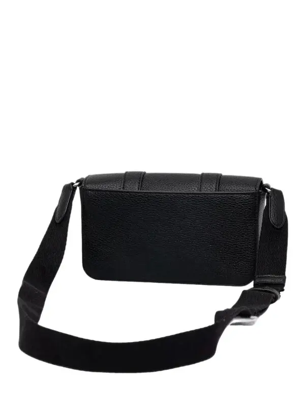 Karl Lagerfeld Logo-embroidered Pebbled Crossbody Bag - Black