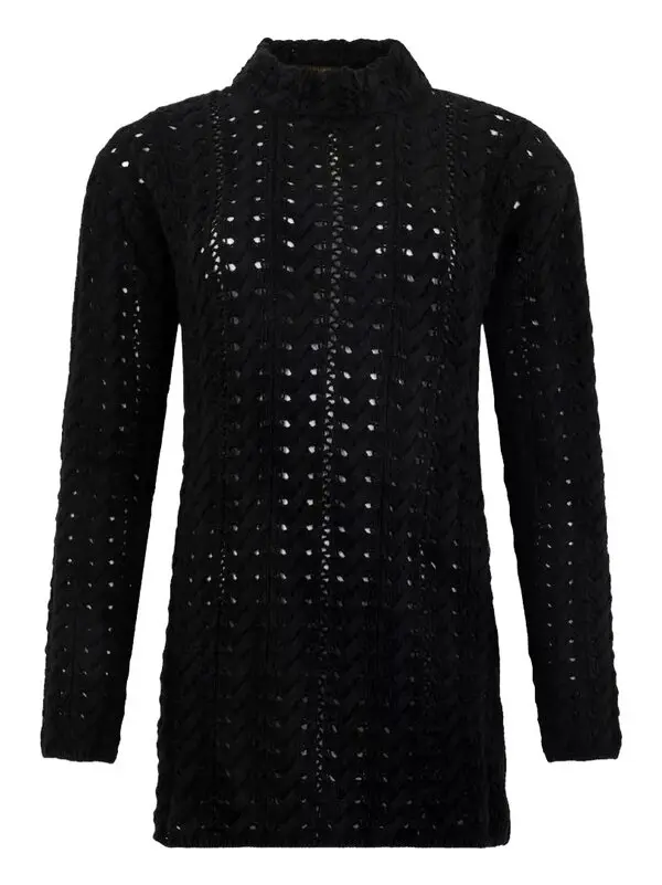 MOORER Cable-knit Sweater - Black