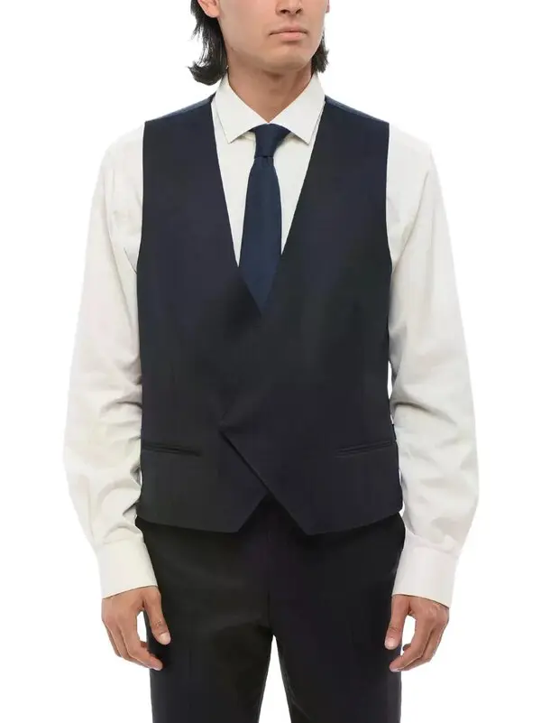 Corneliani Geometric-pattern Double-breasted Waistcoat - Blue