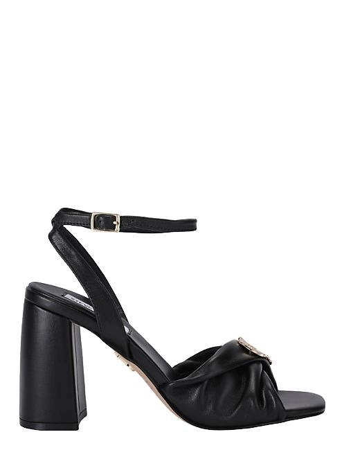 Steve Madden Montage Faux-leather Heeled Sandals - Black